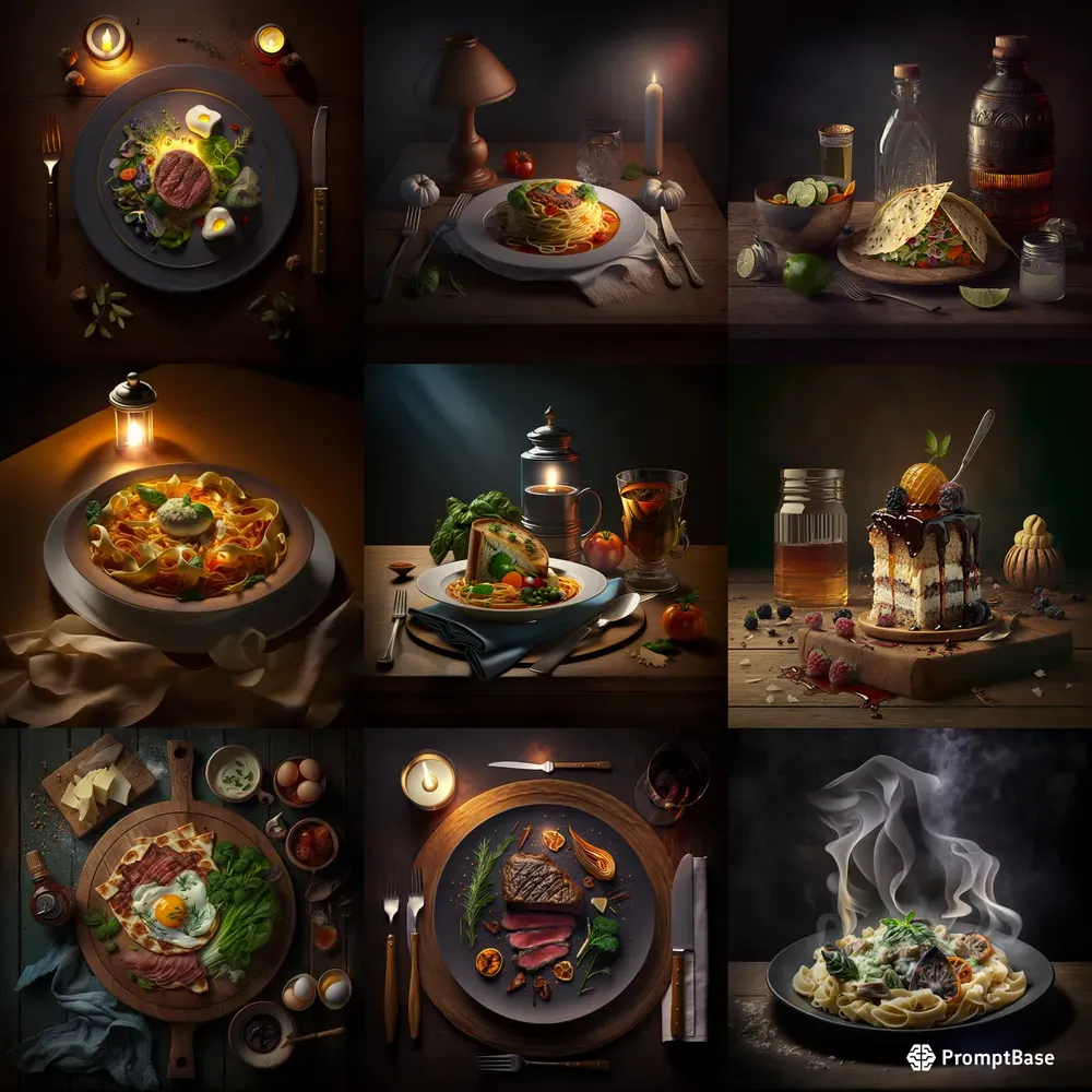 Cinematic Food Photography - Any Angles Midjourney Prompt | PromptBase