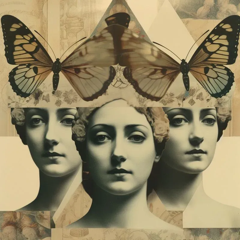 Vintage Mystery Dark Collage Posters Midjourney Prompt | PromptBase