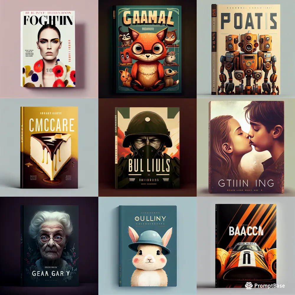 Editorial Professional Book Covers Midjourney Prompt | PromptBase