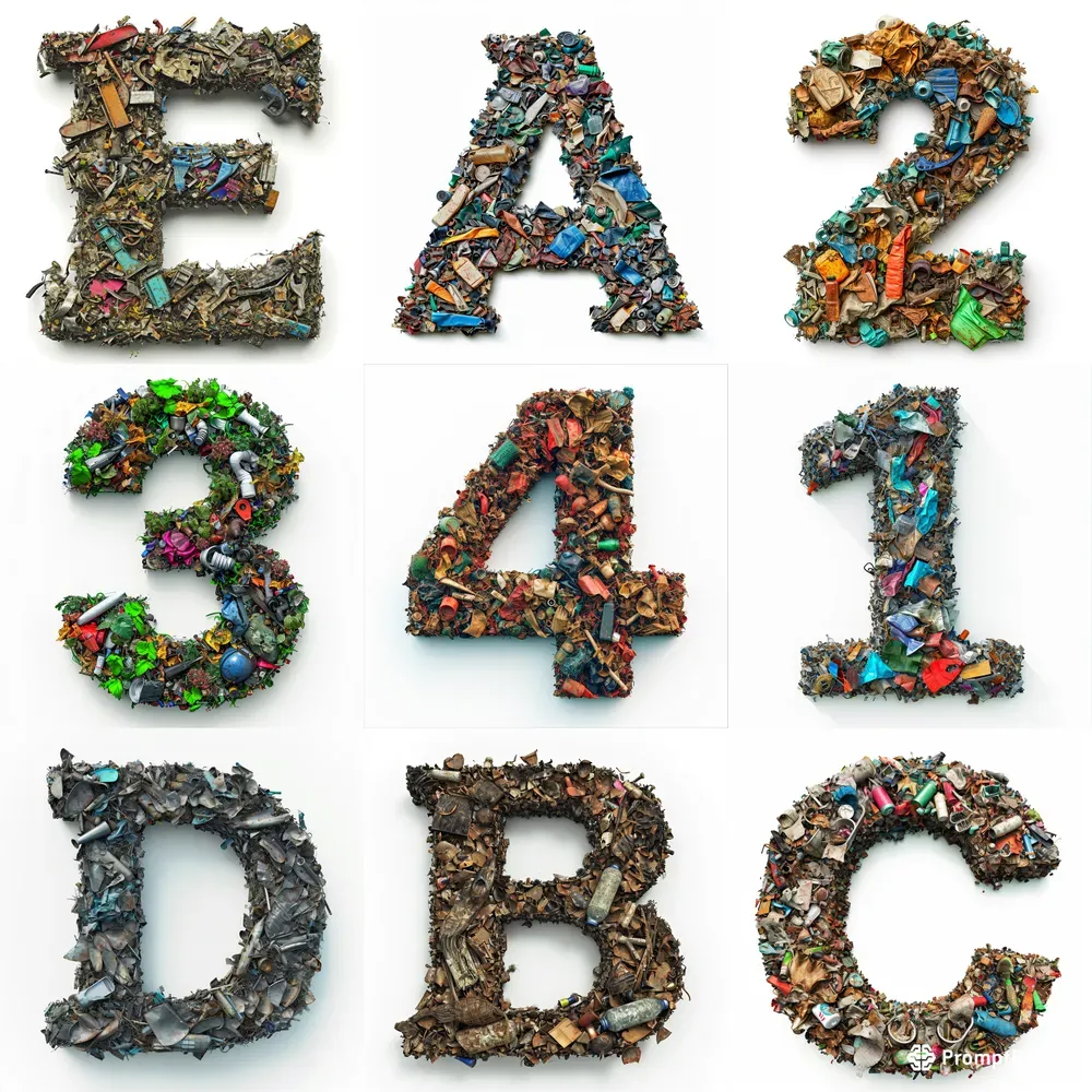 Alphabet Text Garbage Letters Numbers Midjourney Prompt | PromptBase