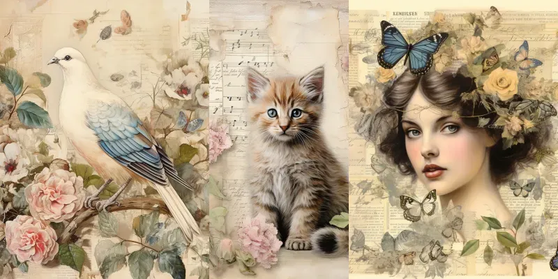 Decoupage Collages Midjourney Prompt | PromptBase