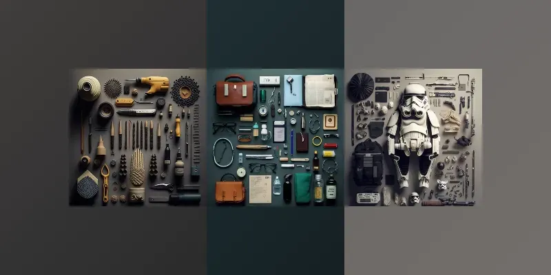 Knolling Images Photos Midjourney Prompt | PromptBase