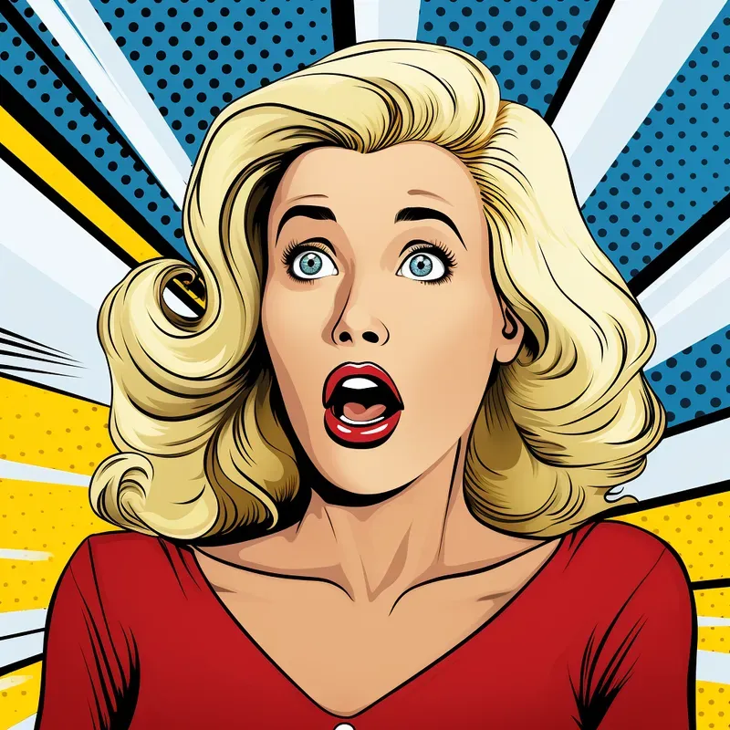 Lichtenstein Pop Art Portraits Midjourney Prompt | PromptBase