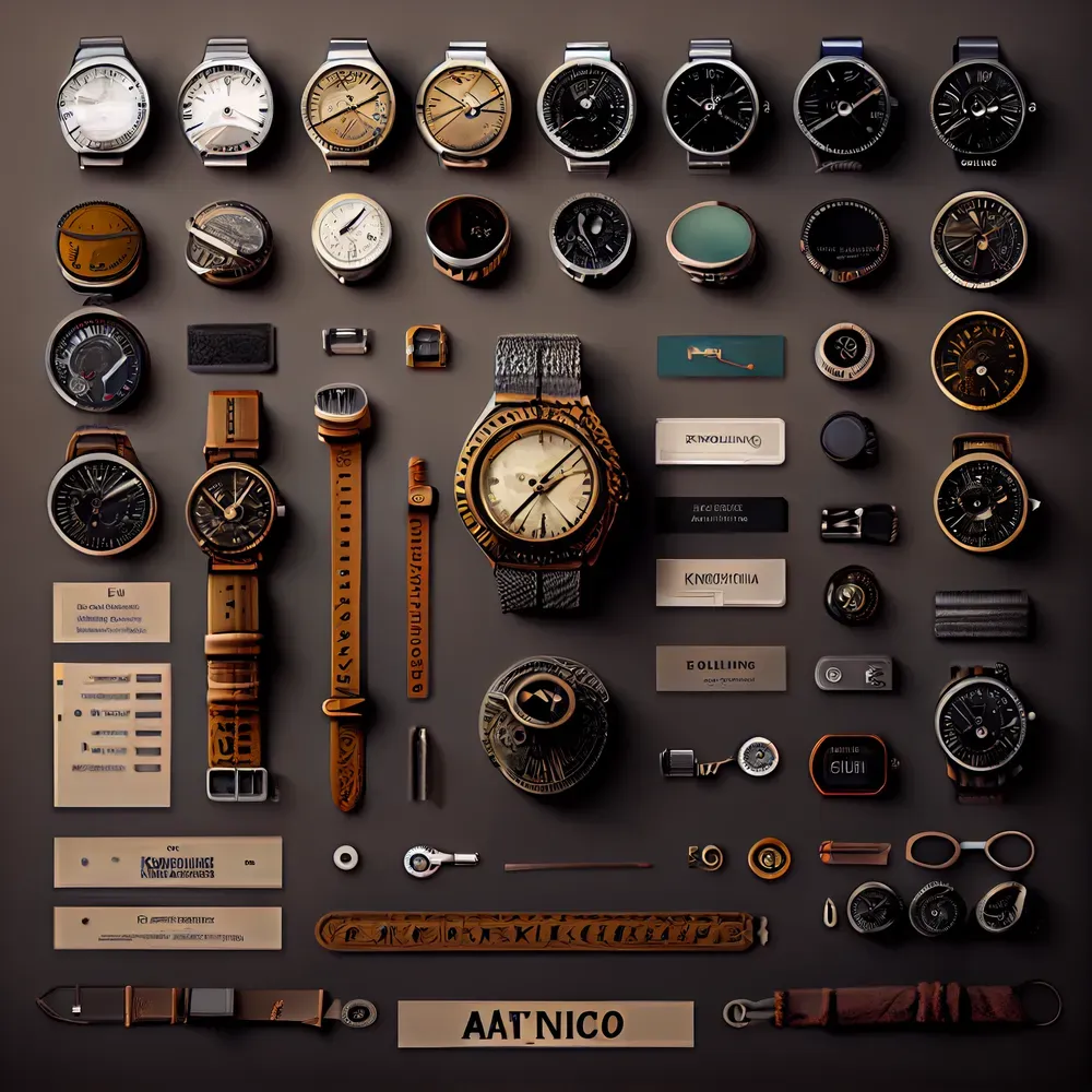 The Ultimate Knolling Infographic Displays Midjourney Prompt | PromptBase