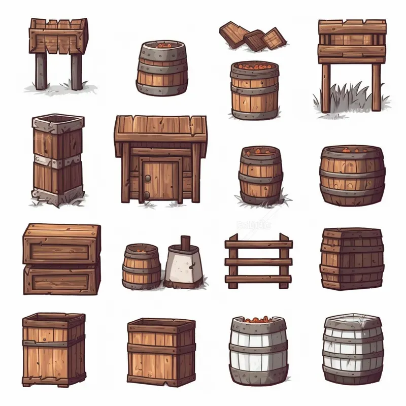 Retro 2D Assets Sheets Midjourney Prompt | PromptBase