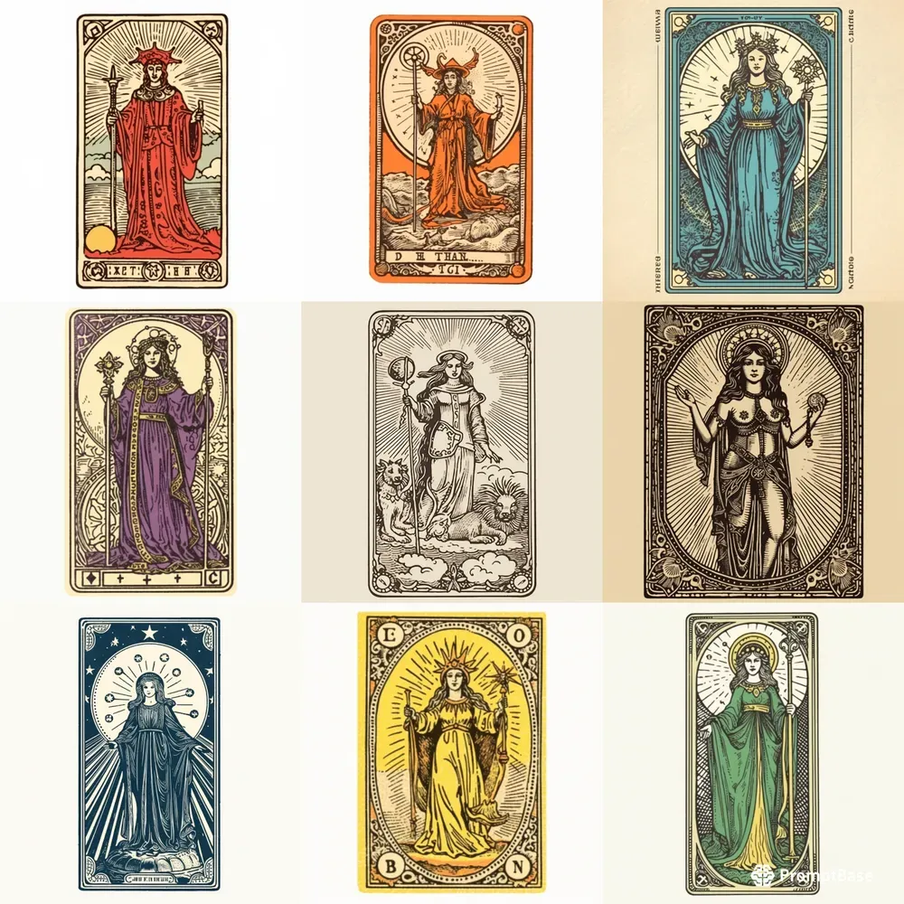 Crazy Tarot Card Illustrations Midjourney Prompt | PromptBase