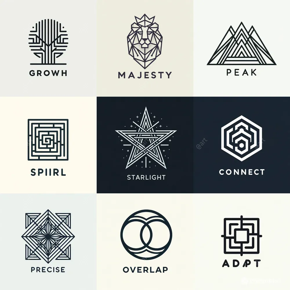 Minimal Line Vector Logos DALL·E Prompt | PromptBase