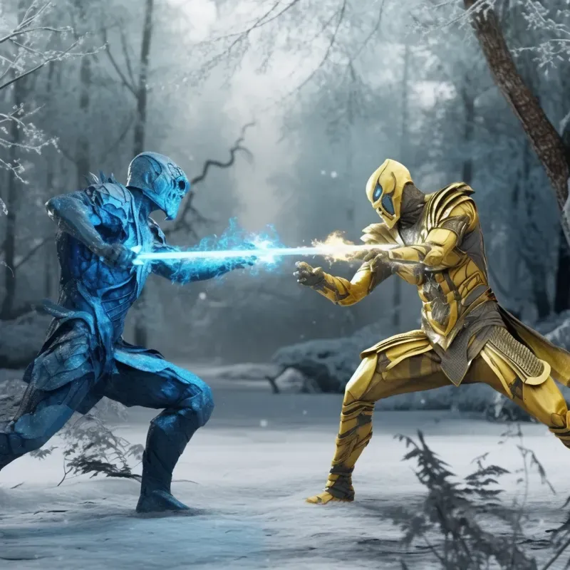 Characters Fights Unreal Engine 5 Midjourney Prompt | PromptBase