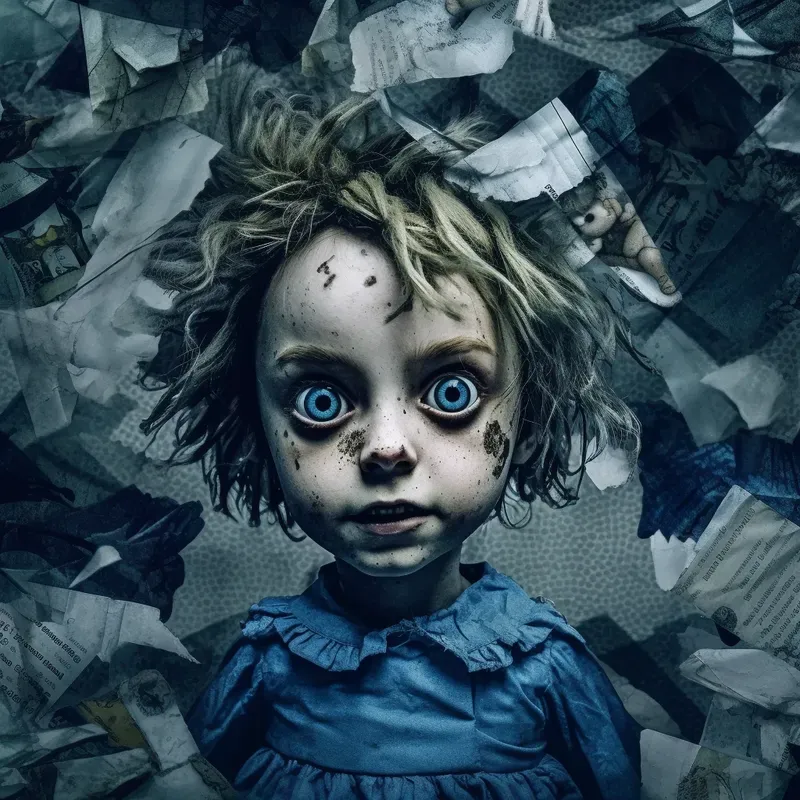 Torn Paper Scary Illustrations Midjourney Prompt | PromptBase