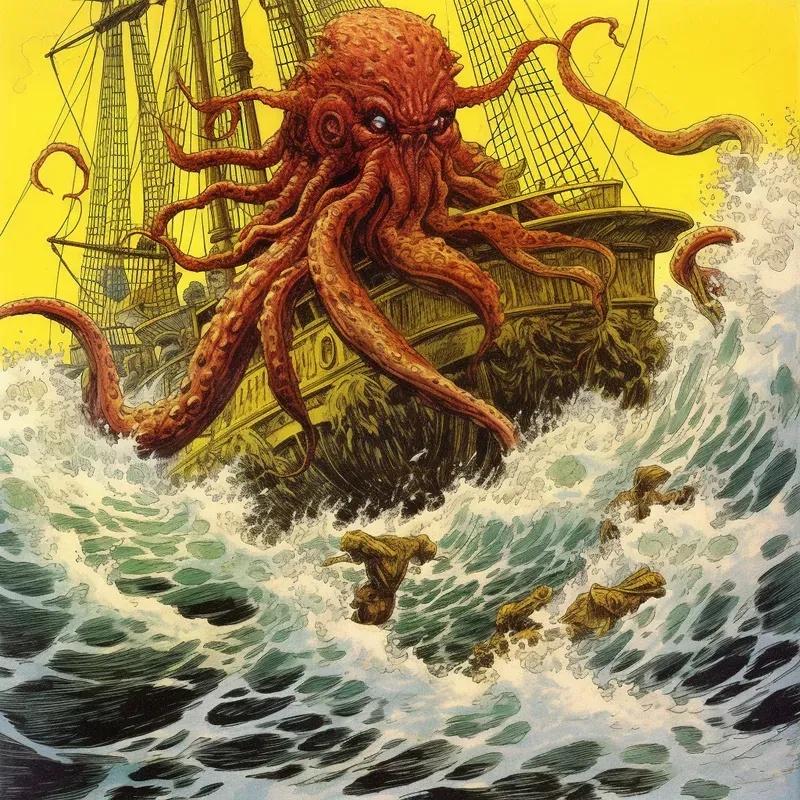 Old School Vivid Horror Illustrations Midjourney Prompt | PromptBase