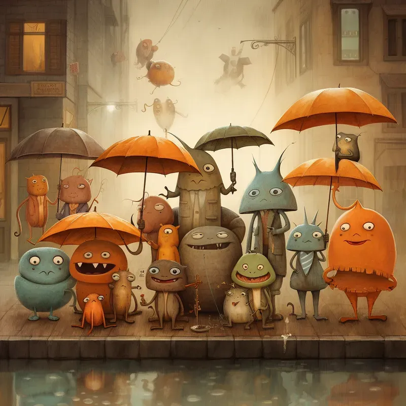 Bizarre Kids Cartoon Illustrations Midjourney Prompt | PromptBase