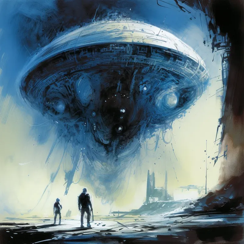 Liminal Scifi Horror Painting Art Midjourney Prompt | PromptBase