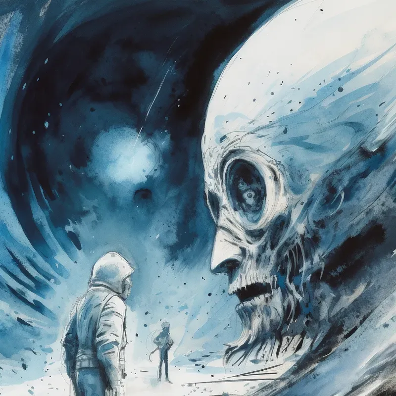 Liminal Scifi Horror Painting Art Midjourney Prompt | PromptBase