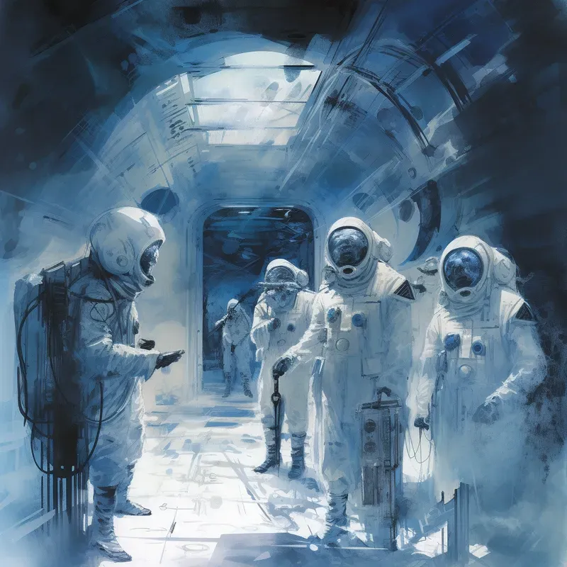 Liminal Scifi Horror Painting Art Midjourney Prompt | PromptBase