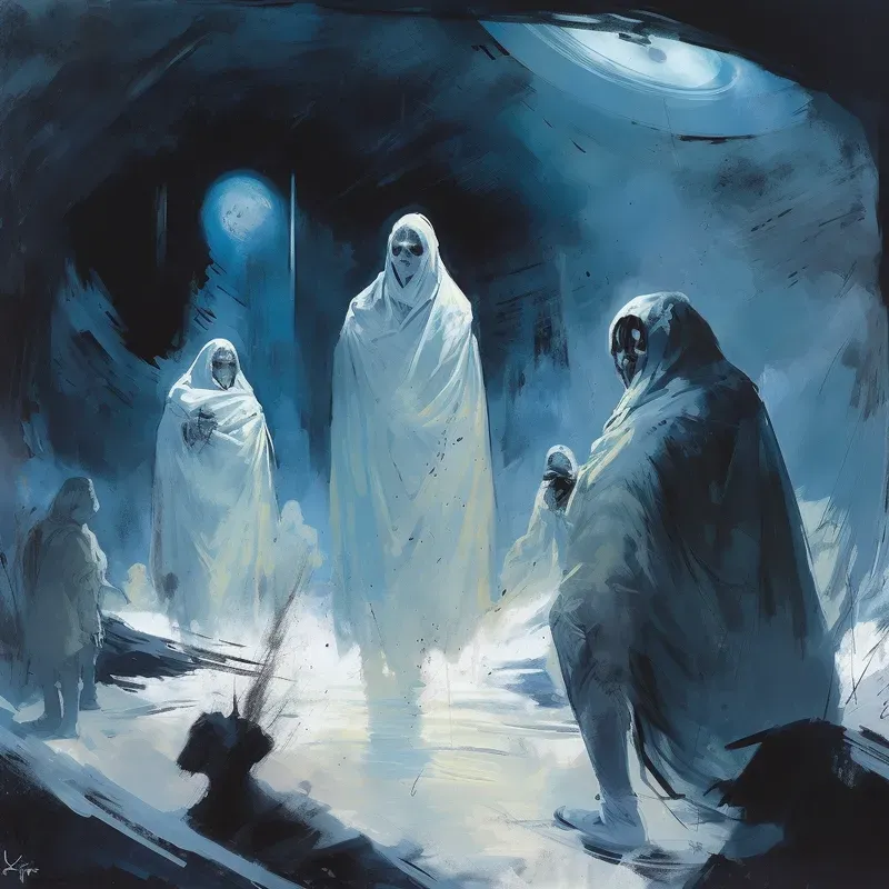 Liminal Scifi Horror Painting Art Midjourney Prompt | PromptBase