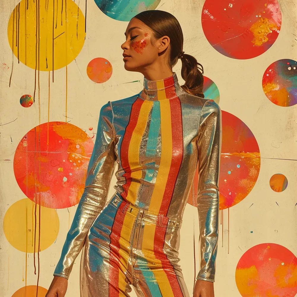 Retro Futuristic Fashion Collages Midjourney Prompt | PromptBase