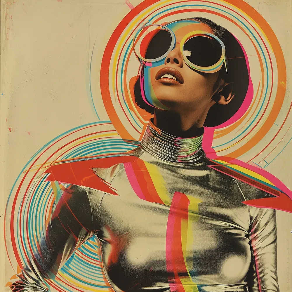 Retro Futuristic Fashion Collages Midjourney Prompt Promptbase