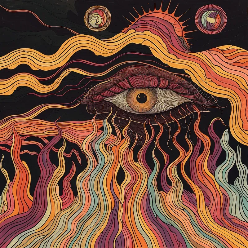 Colorful Dynamic Line Art Midjourney Prompt | PromptBase