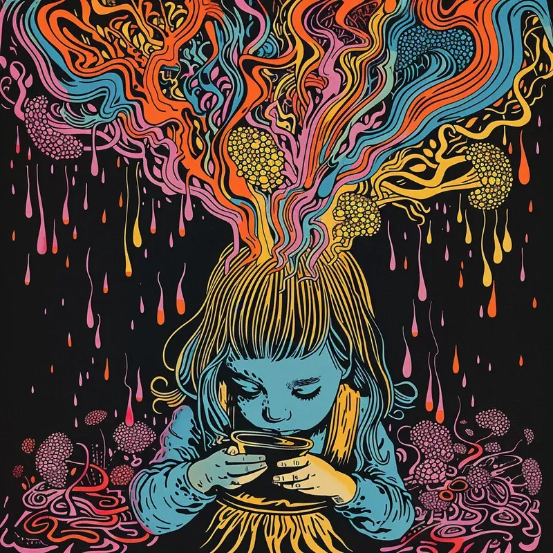 Colorful Dynamic Line Art Midjourney Prompt | PromptBase