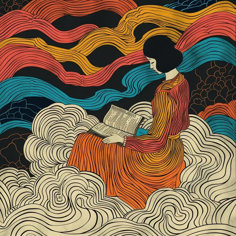 Colorful Dynamic Line Art Midjourney Prompt | PromptBase