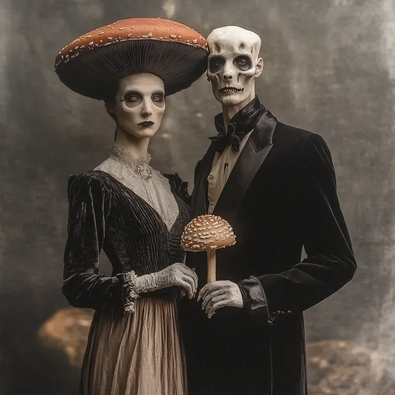 Surreal Victorian Gothic Mushrooms Midjourney Prompt | PromptBase