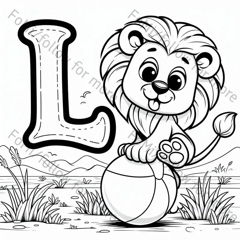 Alphabet Animal Antics Coloring Pages DALL·E Prompt | PromptBase
