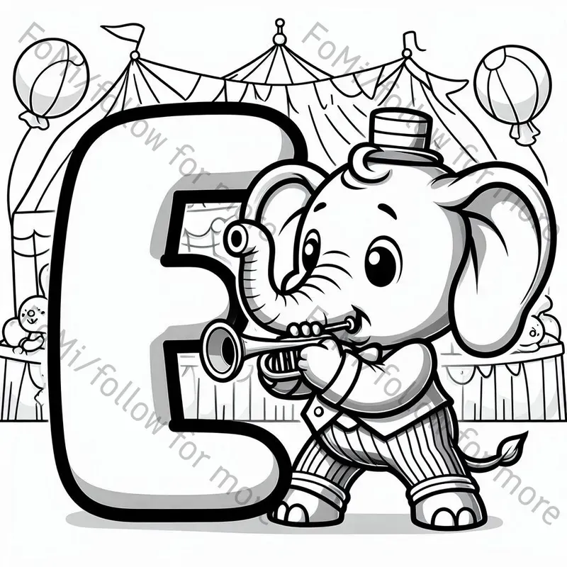 Alphabet Animal Antics Coloring Pages DALL·E Prompt | PromptBase