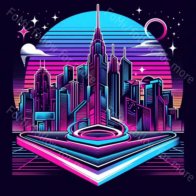 Neon Retro 1980s Vibes Designs DALL·E Prompt | PromptBase