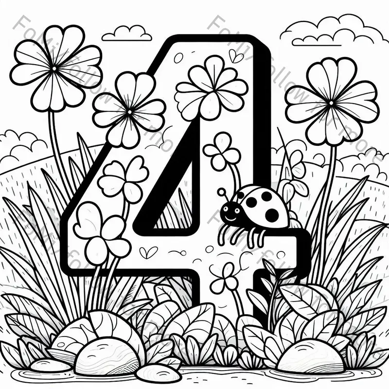 Interactive Number Gardens Coloring Pages DALL·E Prompt | PromptBase