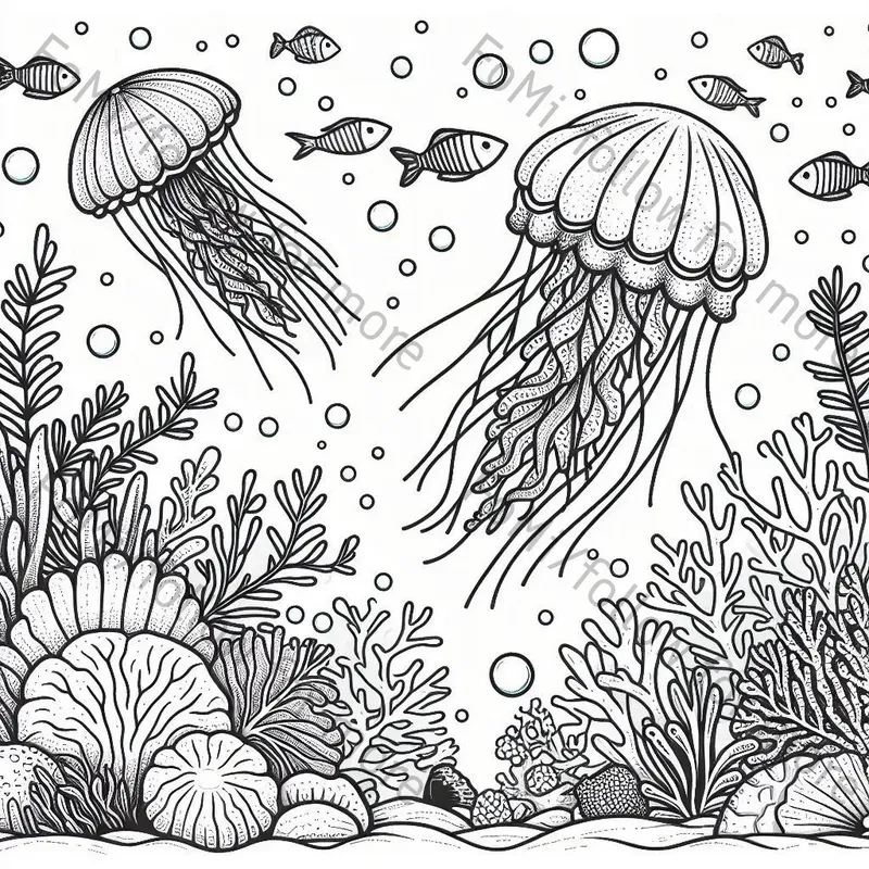 Under The Sea Adventures Coloring Pages DALL·E Prompt | PromptBase