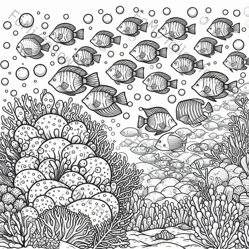 Under The Sea Adventures Coloring Pages DALL·E Prompt | PromptBase