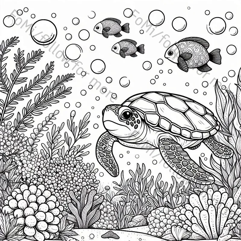 Under The Sea Adventures Coloring Pages DALL·E Prompt | PromptBase