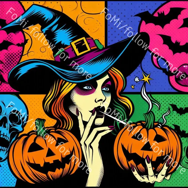 Spooky Halloween Pop Art Designs DALL·E Prompt | PromptBase