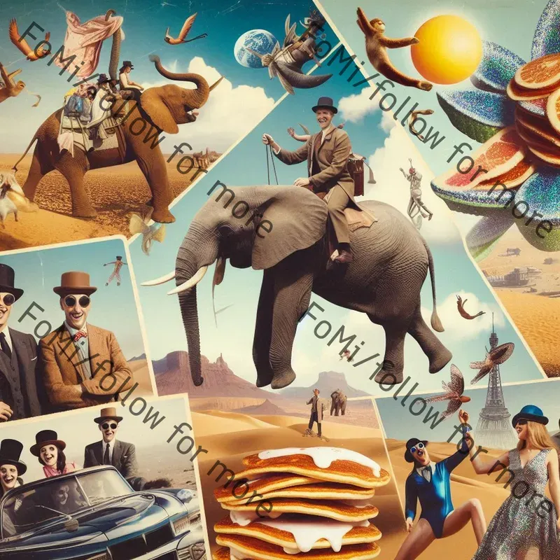 Weird Bizarre Collages DALL·E Prompt | PromptBase