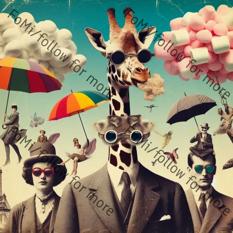 Weird Bizarre Collages DALL·E Prompt | PromptBase