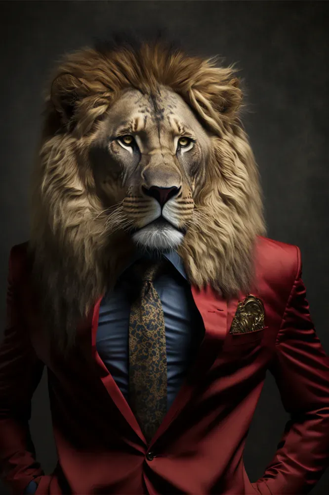 Animals In Luxurious Suits Midjourney Prompt | PromptBase