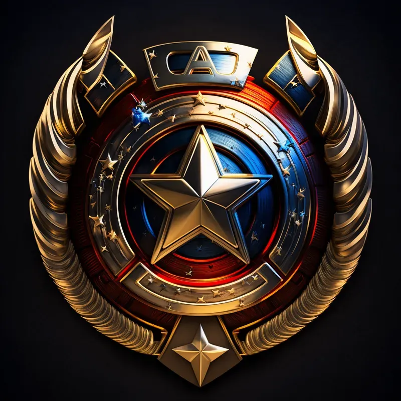 Golden Superhero Emblems Midjourney Prompt | PromptBase