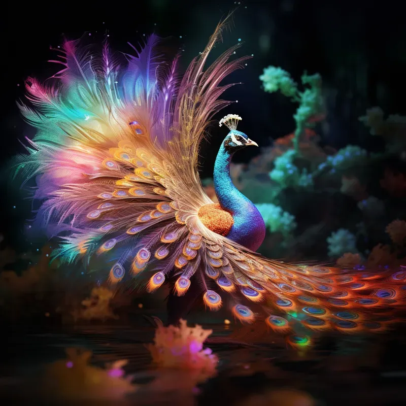 Bright Flying Animals In Water Photos Midjourney Prompt | PromptBase