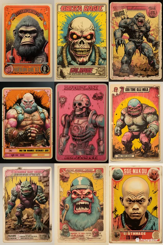 Super Mutant Game Cards Midjourney Prompt | PromptBase