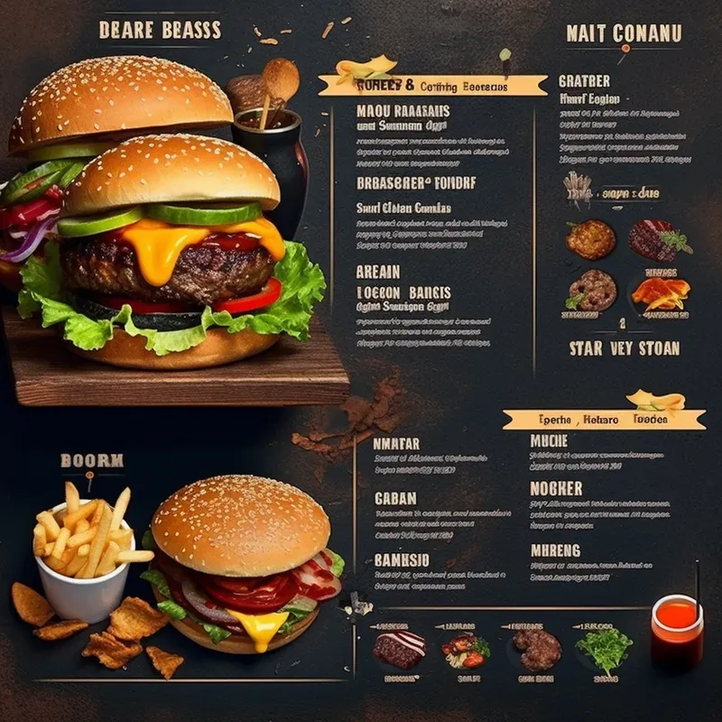 Realistic Menus Design Midjourney Prompt | PromptBase