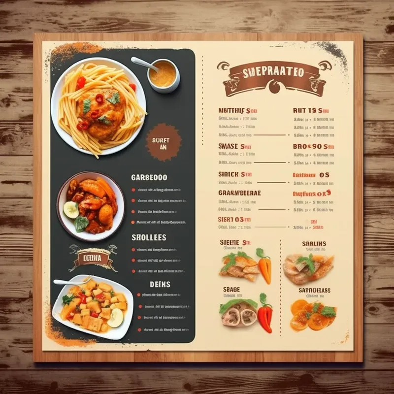Realistic Menus Design Midjourney Prompt | PromptBase