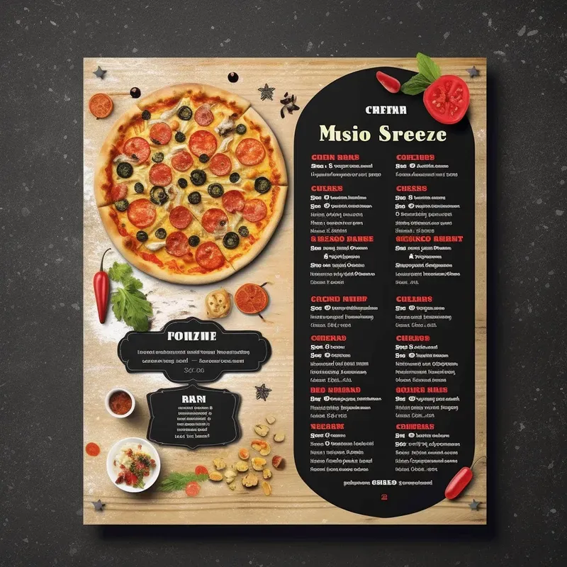 Realistic Menus Design Midjourney Prompt | PromptBase