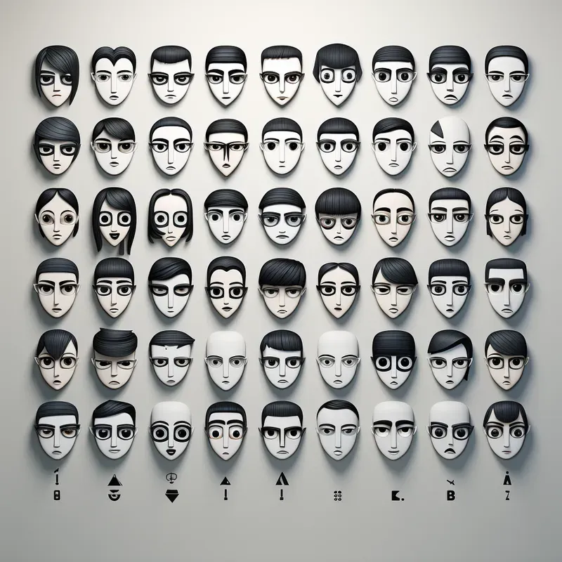 Multiple Face Designs Midjourney Prompt | PromptBase