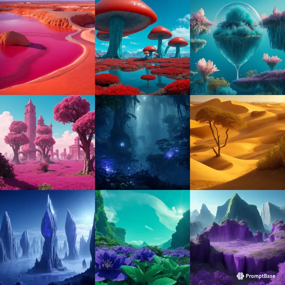 Alien Worlds Explorations Leonardo Ai Prompt | PromptBase