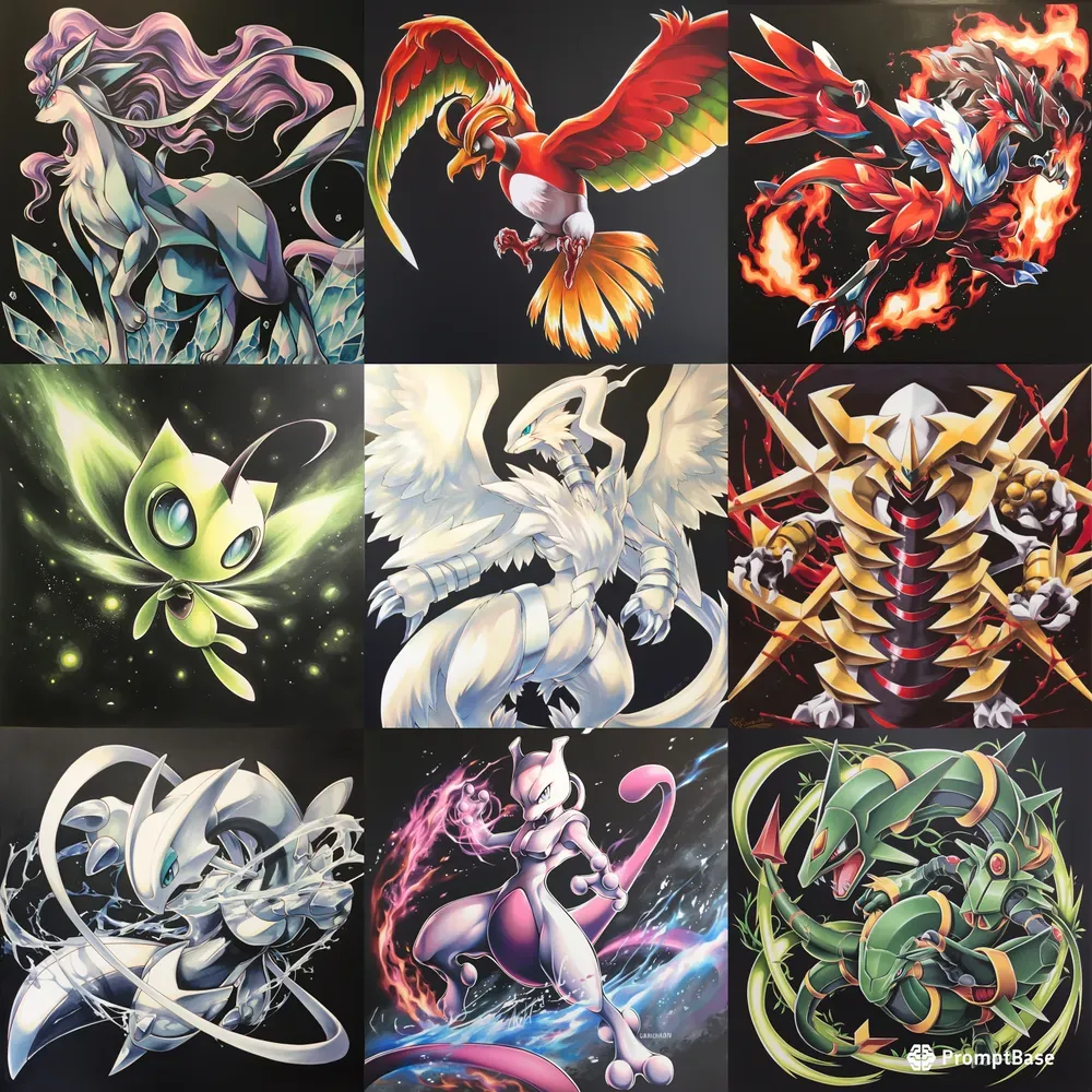 Copic Markers Pokemon White Canvases Midjourney Prompt | PromptBase
