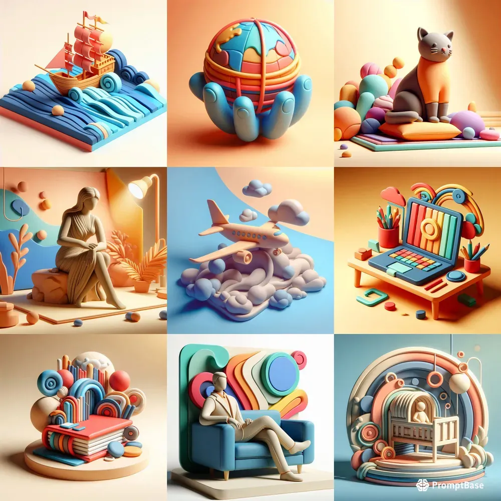 Modernism Simple Clay Art DALL·E Prompt | PromptBase