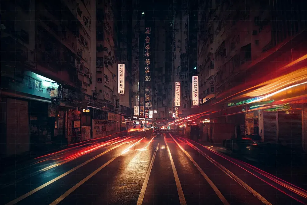 Realistic Street Long Exposure Shots Midjourney Prompt | PromptBase