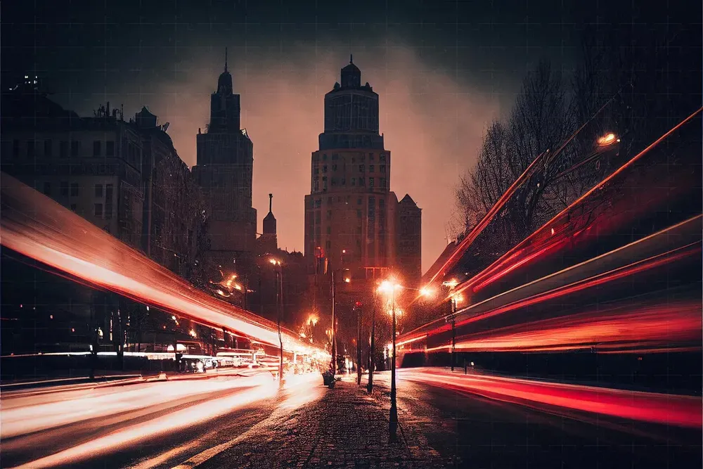 Realistic Street Long Exposure Shots Midjourney Prompt | PromptBase