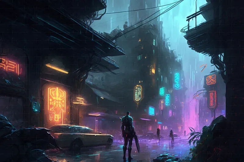 Cyberpunk DnD Environments Midjourney Prompt | PromptBase