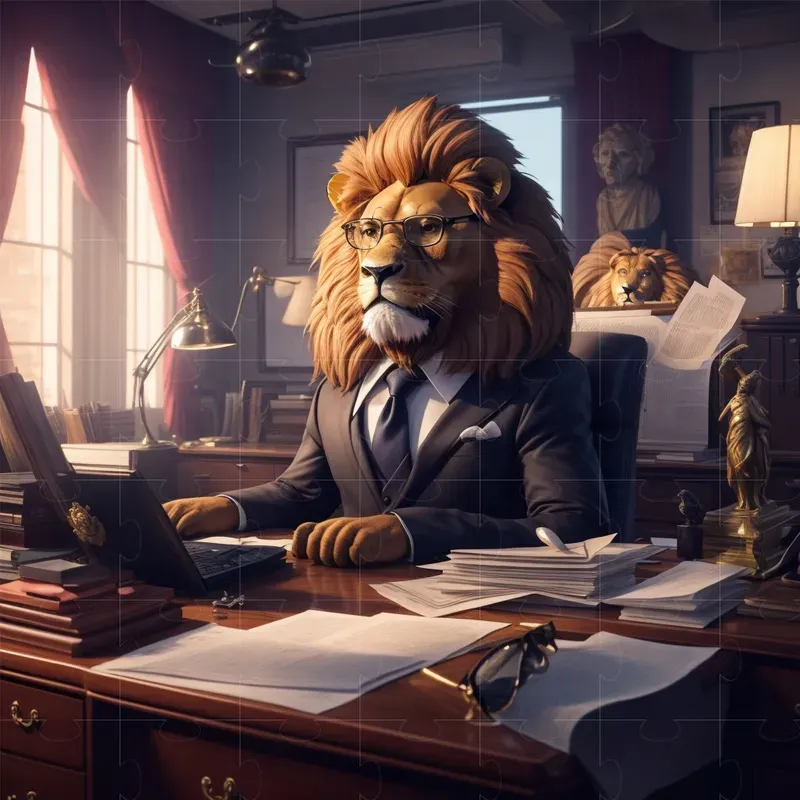 Suited Up Animals At Desks Leonardo Ai Prompt | PromptBase
